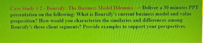Solved Case Study #2-Boursify: The Business Model Dilemma - | Chegg.com