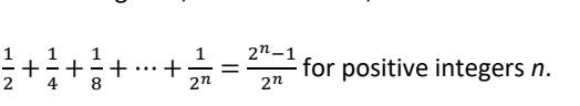 Solved 21+41+81+⋯+2n1=2n2n−1 for positive integers | Chegg.com