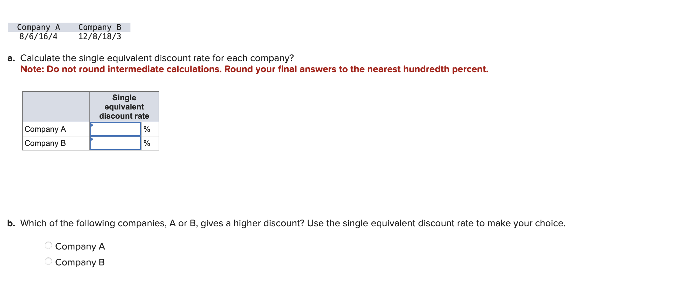 Solved a. ﻿Calculate the single equivalent discount rate for | Chegg.com