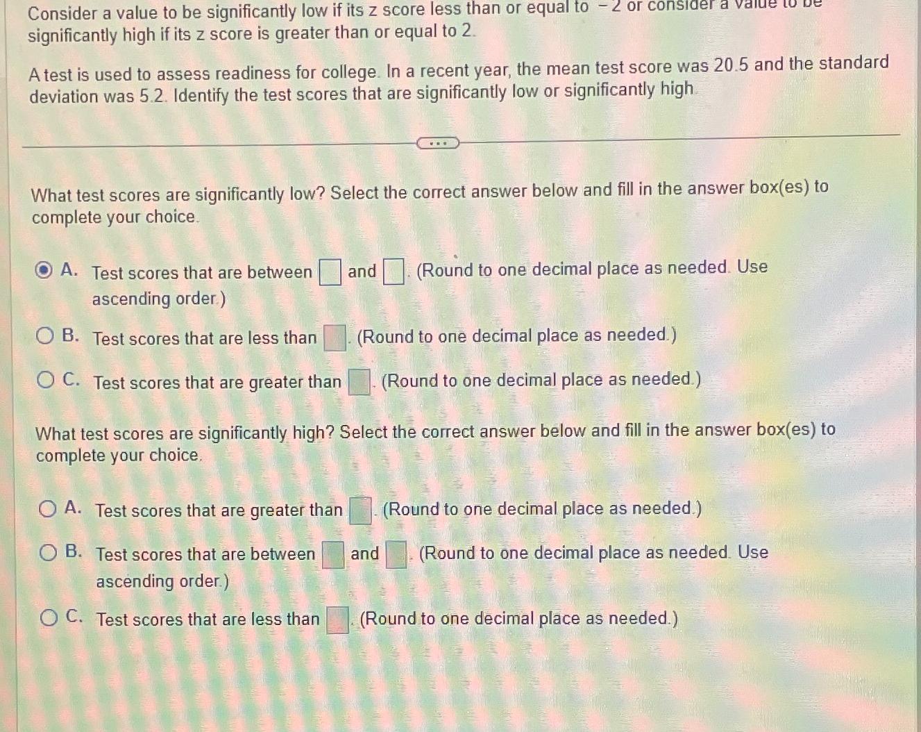 Solved Consider a value to be significantly low if its z | Chegg.com