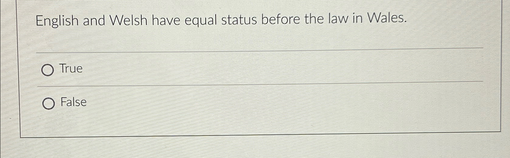 Solved English and Welsh have equal status before the law in | Chegg.com