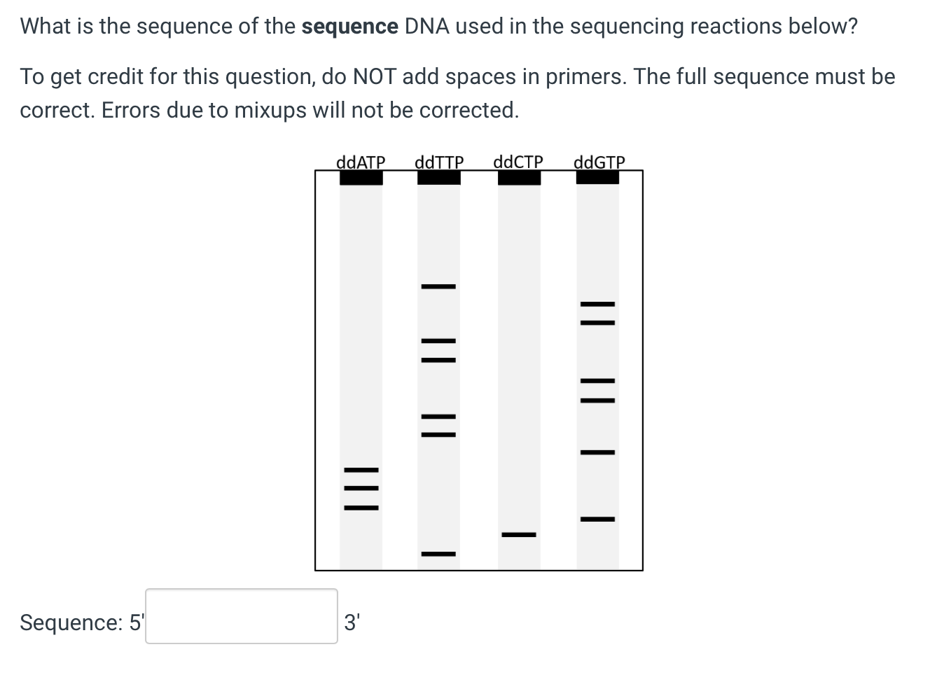 Solved What is the sequence of the sequence DNA used in the | Chegg.com