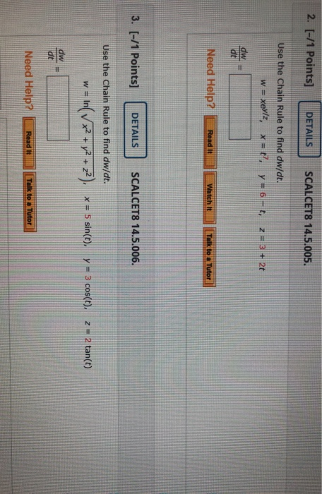 Solved 2. [-/1 Points) DETAILS SCALCET8 14.5.005. Use the | Chegg.com