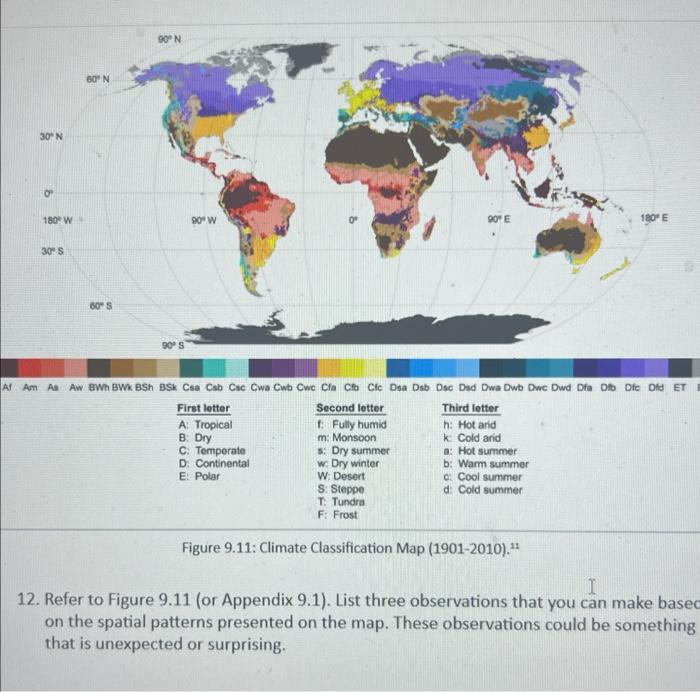 Solved Figure 9.11: Climate Classification Map | Chegg.com