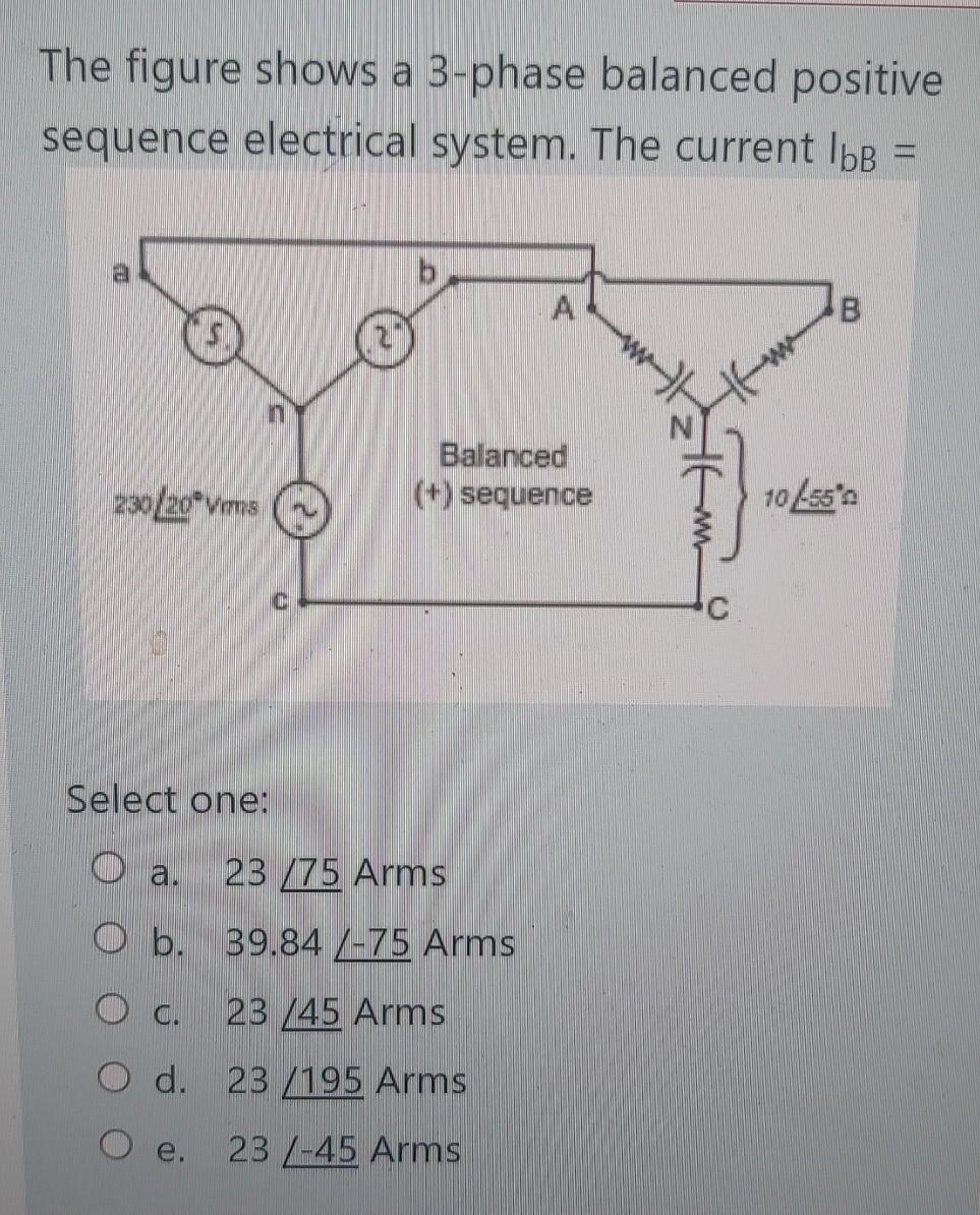 Solved The figure shows a 3-phase balanced positive sequence | Chegg.com