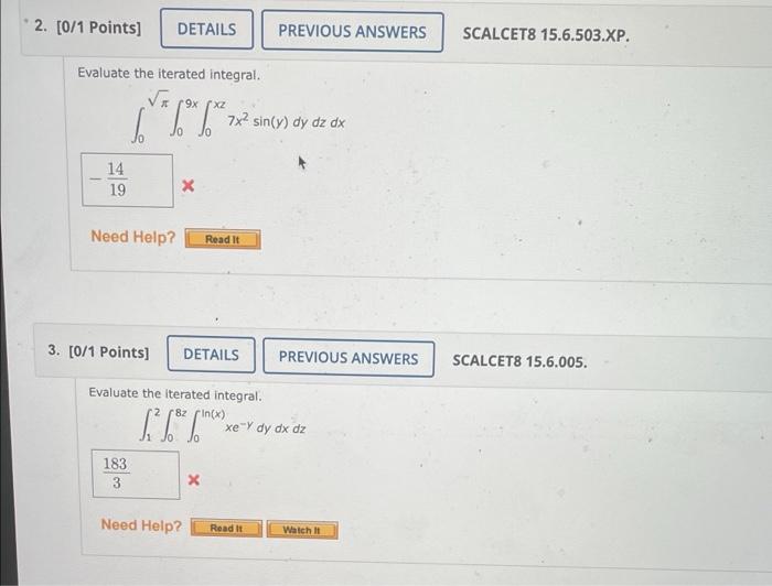 Solved 2. [0/1 Points) DETAILS PREVIOUS ANSWERS SCALCET8 | Chegg.com