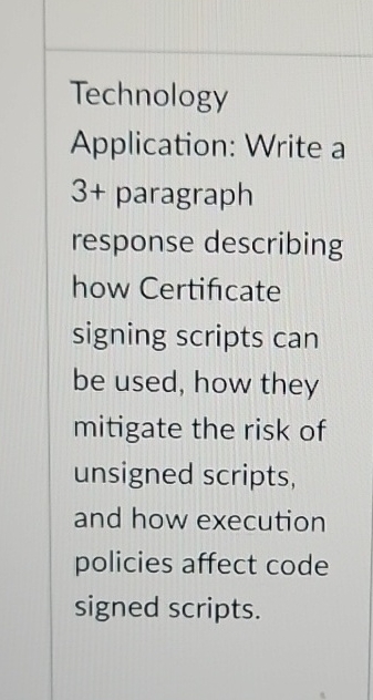 Solved TechnologyApplication: Write a 3+ ﻿paragraph response | Chegg.com