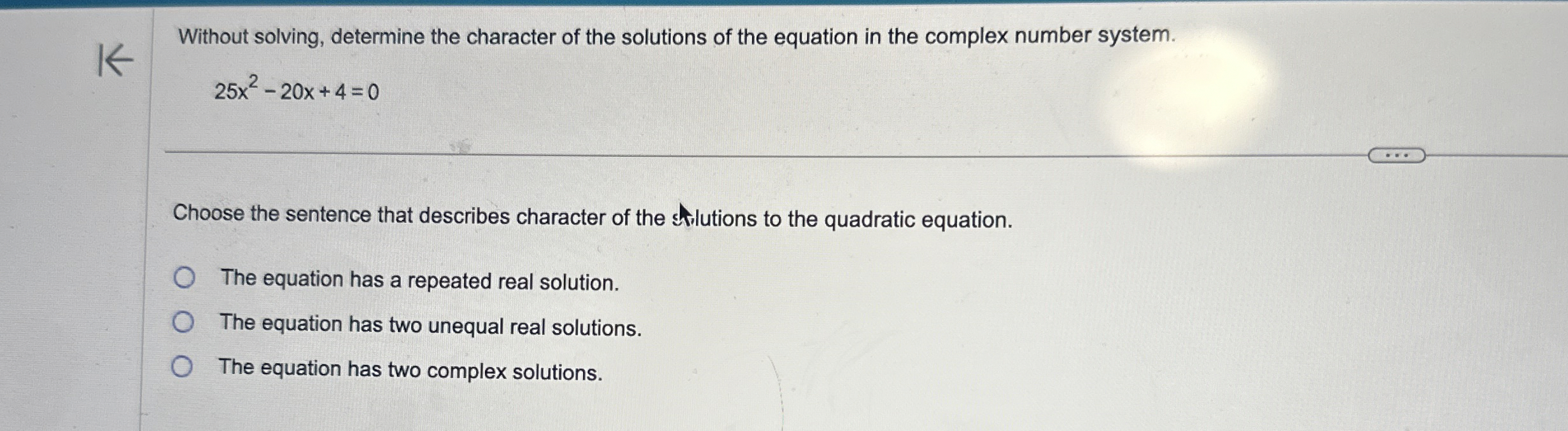Solved Without solving, determine the character of the | Chegg.com