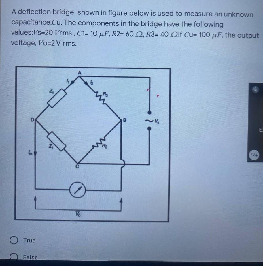 Solved A deflection bridge shown in figure below is used to | Chegg.com