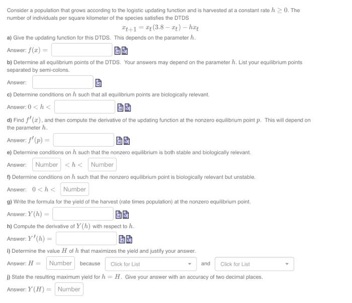 Solved Consider a population that grows according to the | Chegg.com