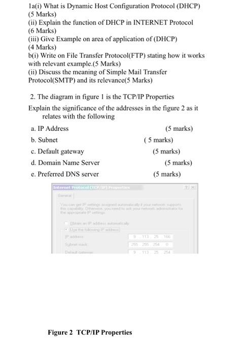 Solved 1a I What Is Dynamic Host Configuration Protocol