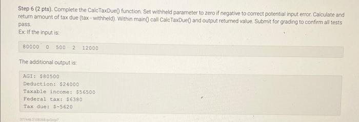 Solved 20.9 LAB*: Program: Income tax form - functions | Chegg.com
