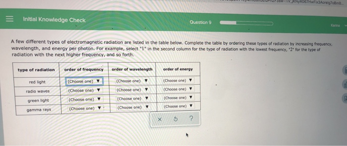 Solved ODPOVANO/Foreigoma e Initial Knowledge Check Question | Chegg.com