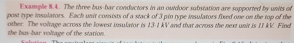 Example 8.4. ﻿The three bus-bar conductors in an | Chegg.com