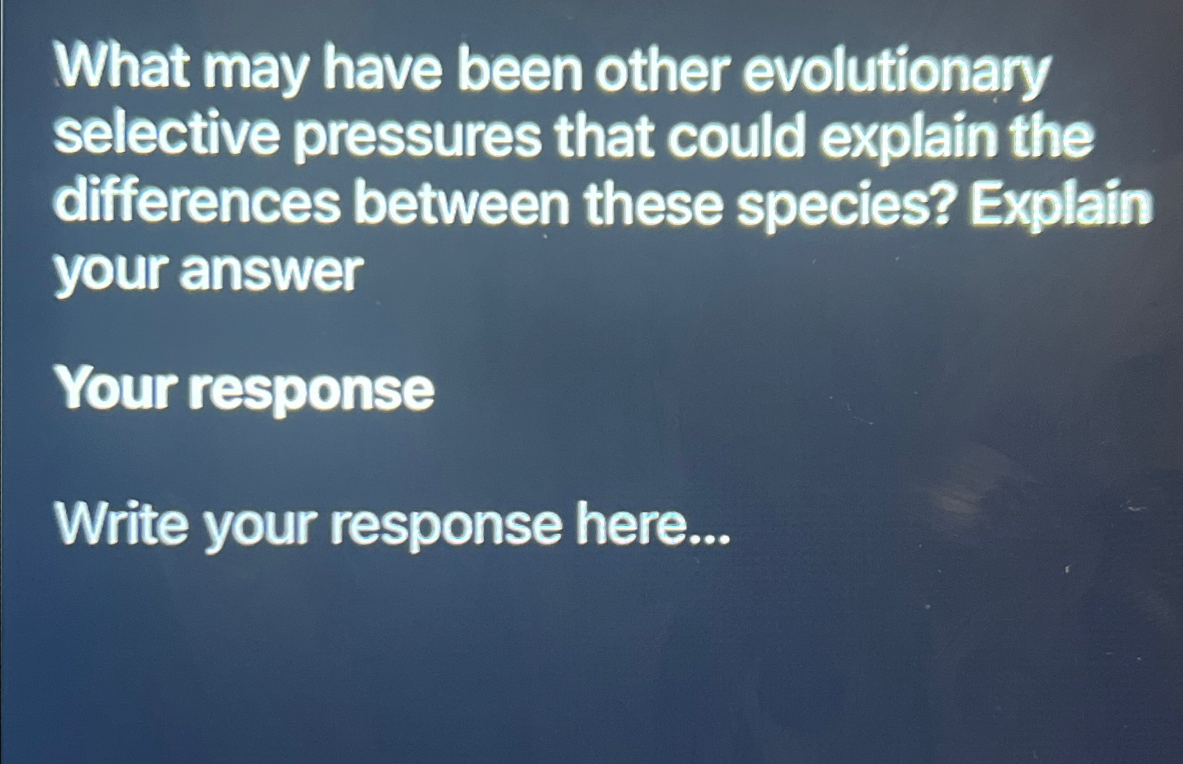 Solved What may have been other evolutionary selective | Chegg.com