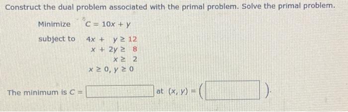 Solved Construct the dual problem associated with the primal | Chegg.com