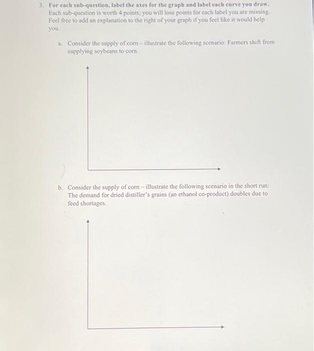 Solved 3. For each sub-question, label the axes for the | Chegg.com