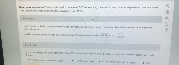 Solved How Many Computers In A Simple Random Sample Of 200