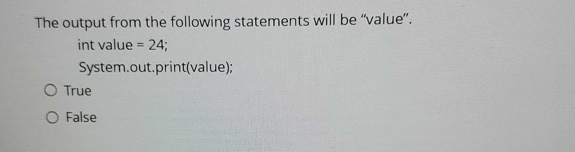 Solved The output from the following statements will be | Chegg.com