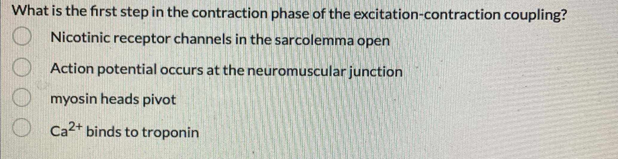 Solved What is the first step in the contraction phase of | Chegg.com