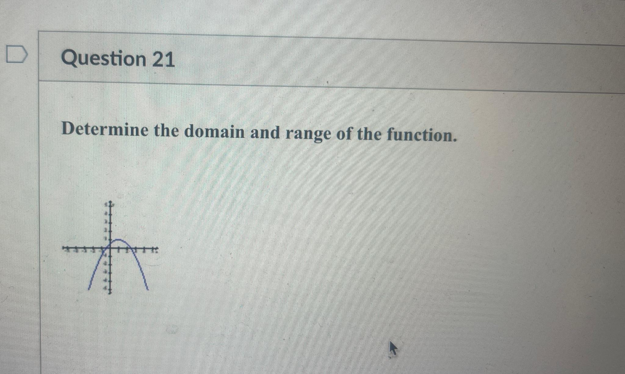 Solved Question 21Determine the domain and range of the | Chegg.com
