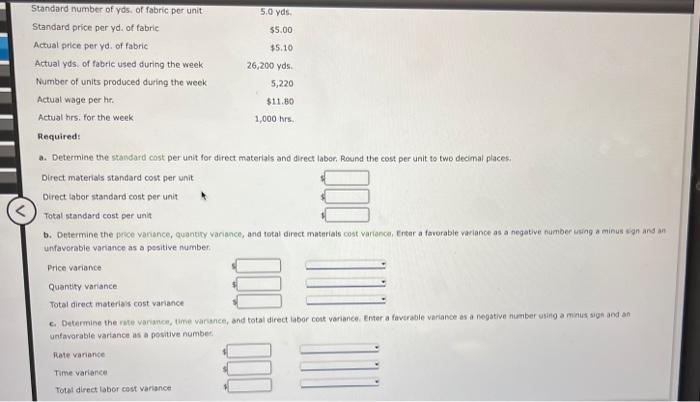 Solved Direct Materials and Direct Labor Variance Analysis | Chegg.com
