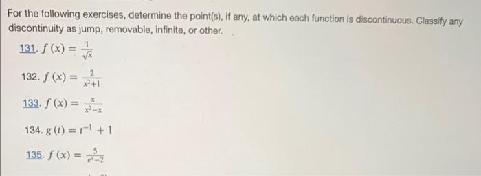 Solved For the following exercises, determine the point(s), | Chegg.com
