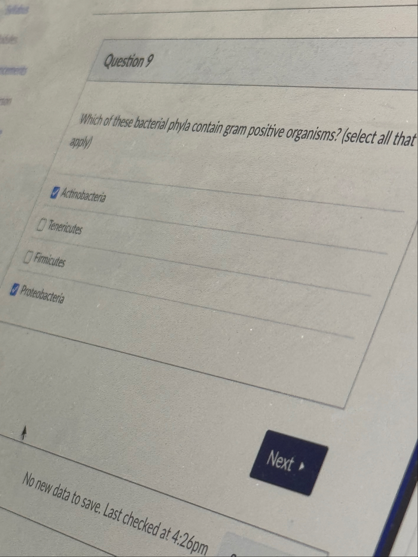 Solved Question 9Which of these bacterial phyla contain gram | Chegg.com