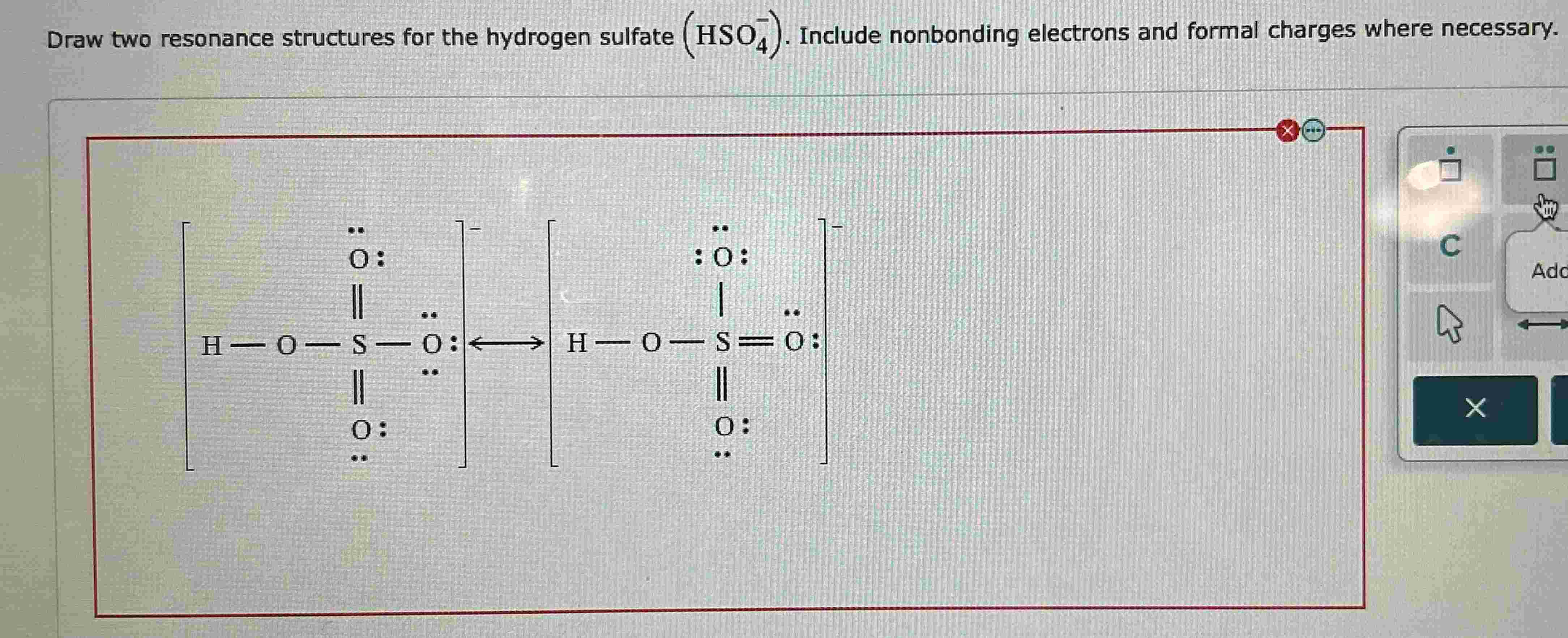 Solved Draw two resonance structures for the hydrogen | Chegg.com