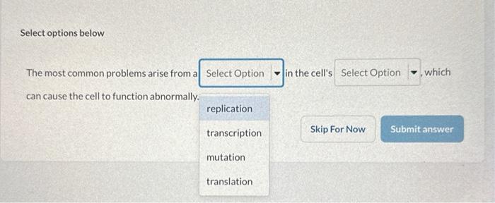 Solved Select options below The most common problems arise | Chegg.com