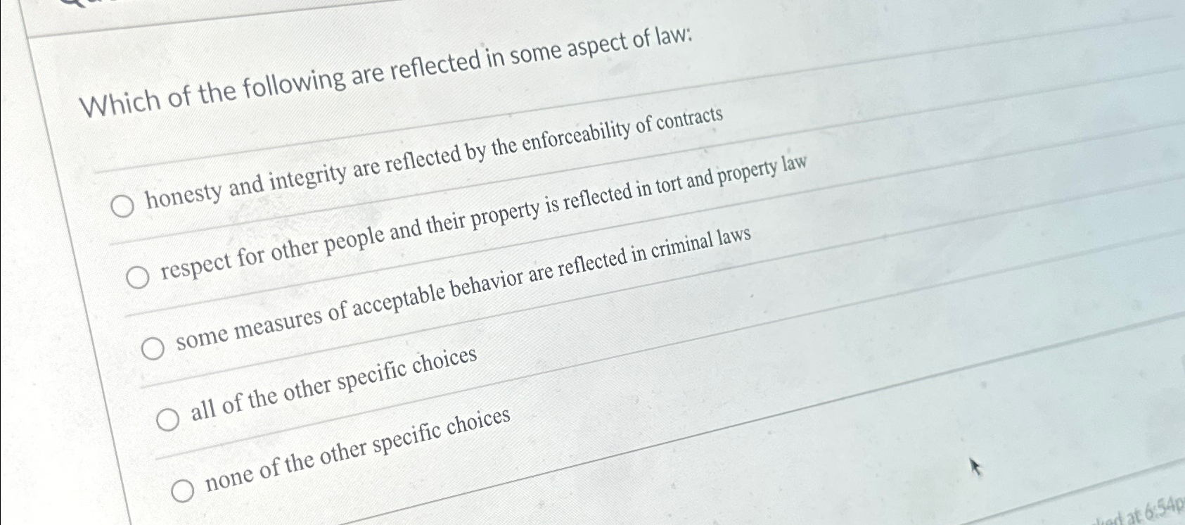 Solved Which of the following are reflected in some aspect | Chegg.com