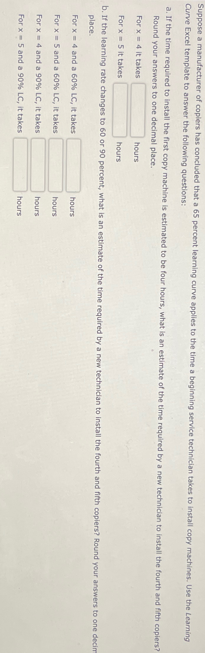 Solved Suppose a manufacturer of copiers has concluded that | Chegg.com
