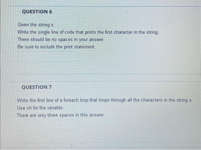 Solved Given the string s Write the single line of code that | Chegg.com