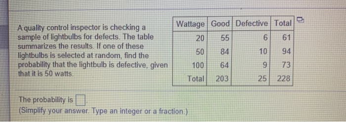 Solved A quality control inspector is checking a sample of | Chegg.com