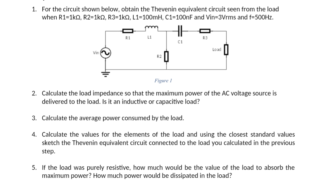 Solved 1. For the circuit shown below, obtain the Thevenin | Chegg.com