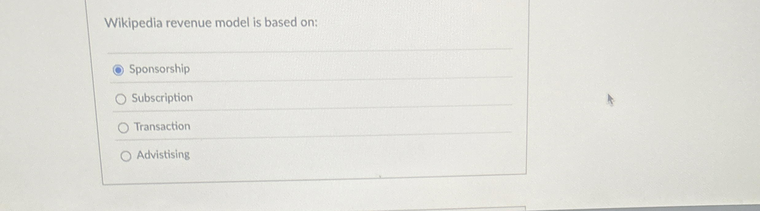 Solved Wikipedia revenue model is based | Chegg.com