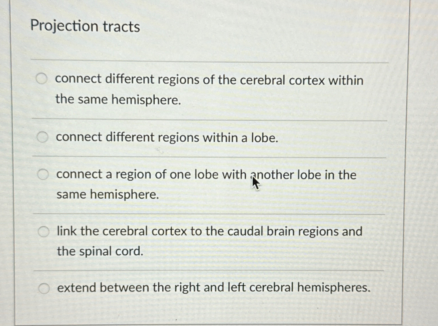 Solved Projection tractsq,connect different regions of the | Chegg.com