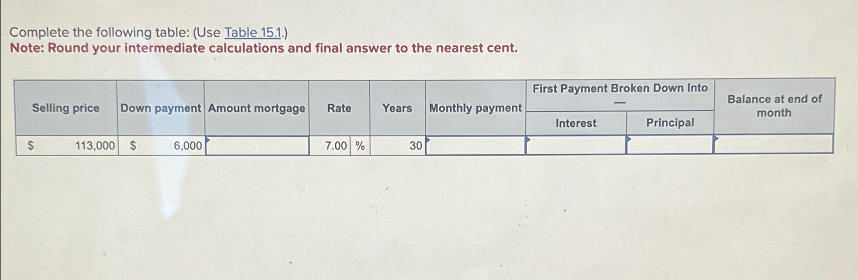 Solved Complete the following table: (Use Table 15.1.)Note: | Chegg.com