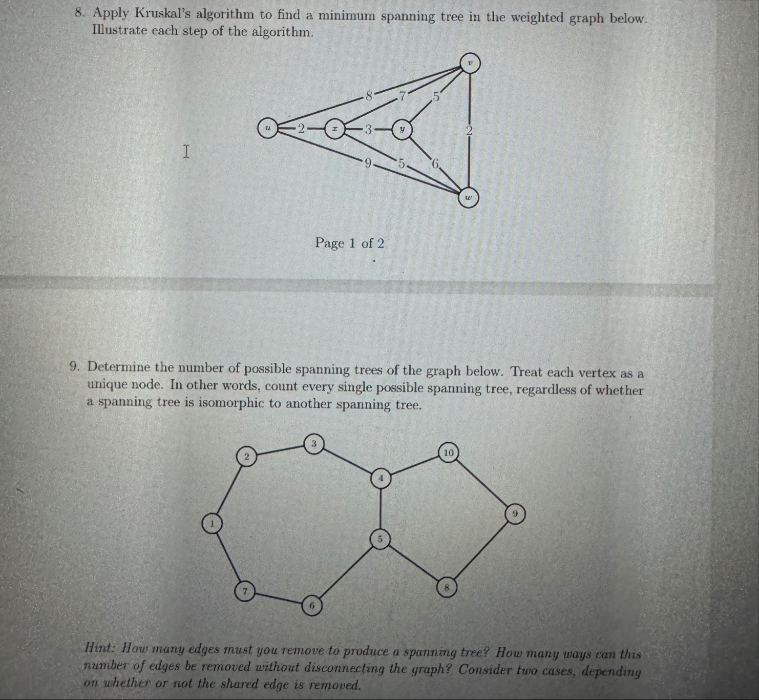 Solved Apply Kruskal's algorithm to find a minimum spanning | Chegg.com