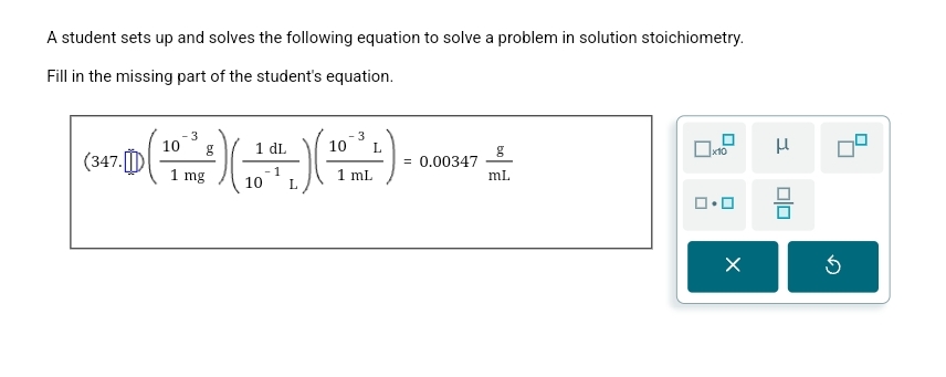 Solved A student sets up and solves the following equation | Chegg.com