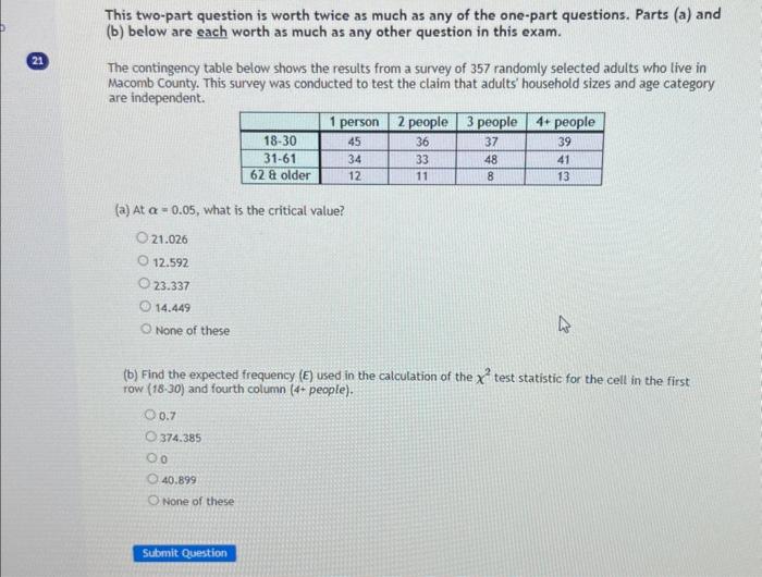 Solved This two-part question is worth twice as much as any | Chegg.com