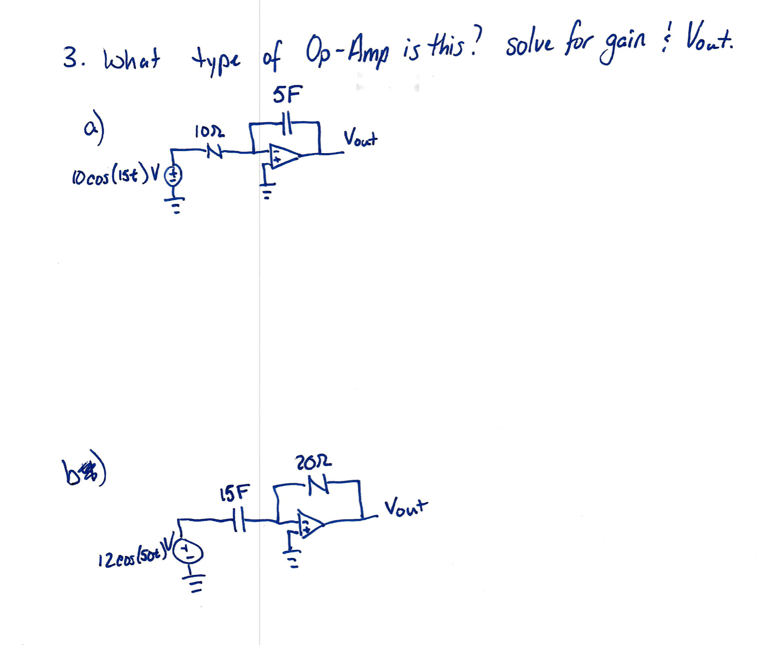 Solved What type of Op-Amp is this? Solve for gain! Vout. | Chegg.com