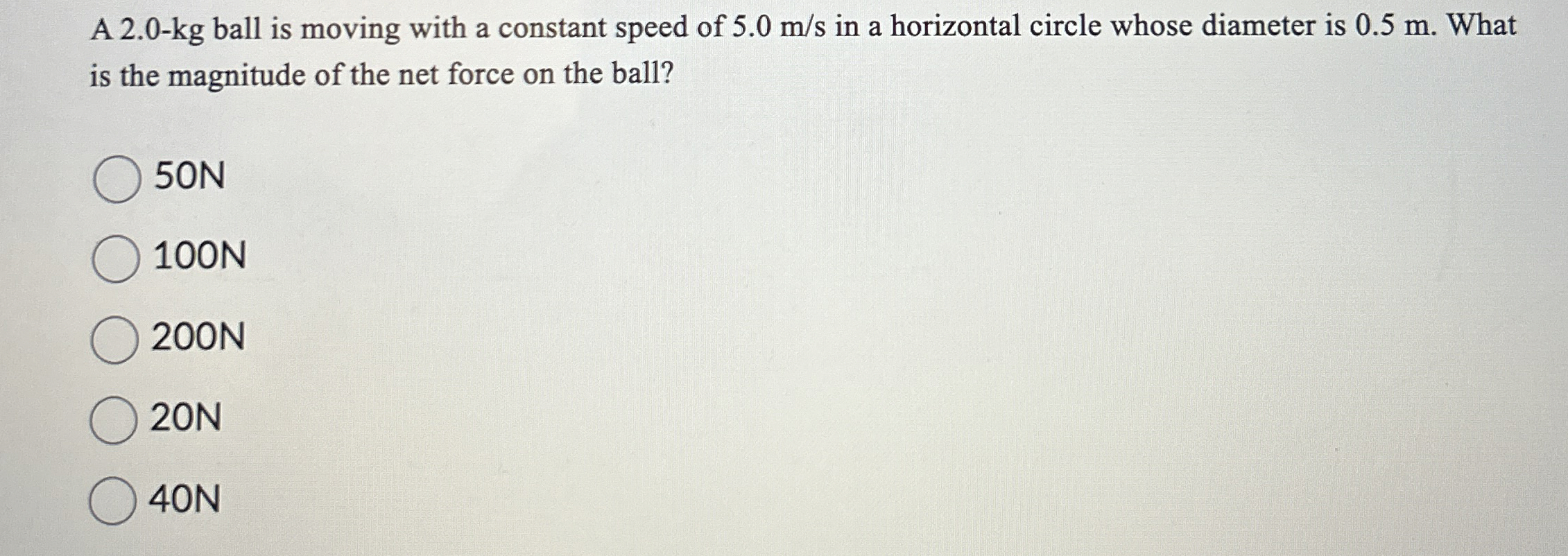 Solved A 2.0-kg ﻿ball is moving with a constant speed of | Chegg.com