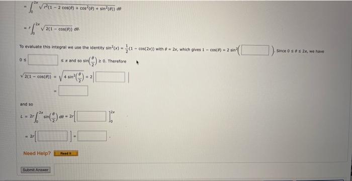 Solved Video Exampley Find the length of one arch of the | Chegg.com