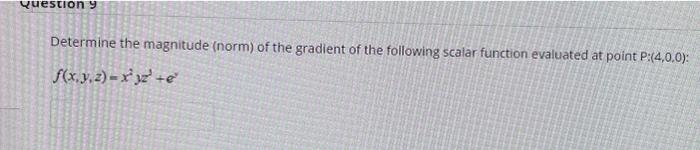 Solved Determine the magnitude (norm) of the gradient of the | Chegg.com