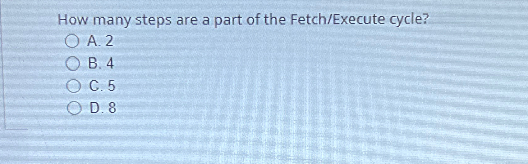 How many steps are a part of the Fetch/Execute | Chegg.com