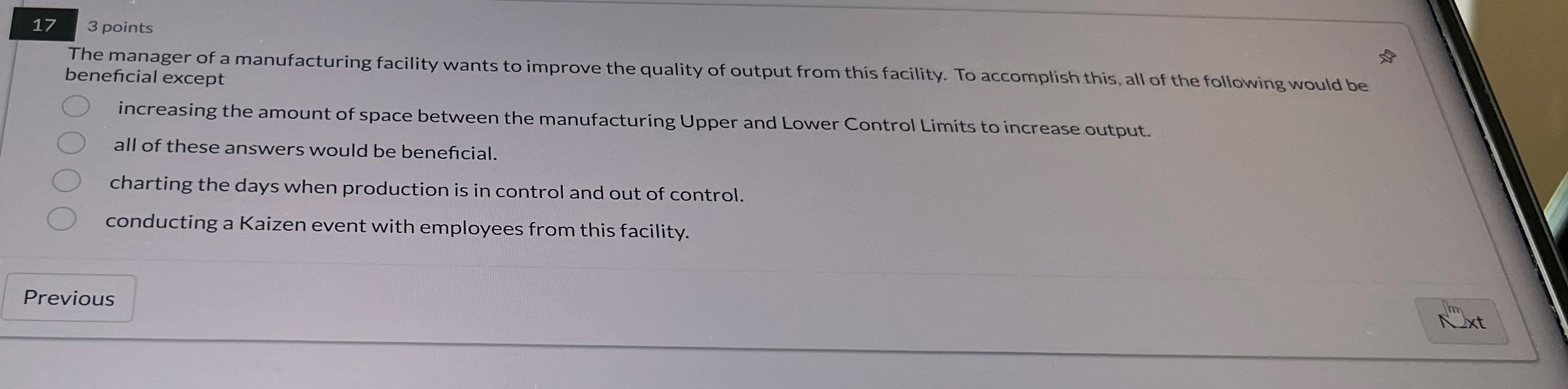 Solved 173 ﻿pointsThe manager of a manufacturing facility | Chegg.com