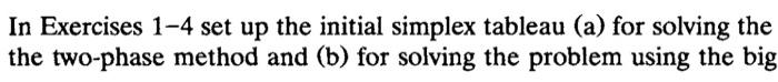 Solved In Exercises 1-4 set up the initial simplex tableau | Chegg.com