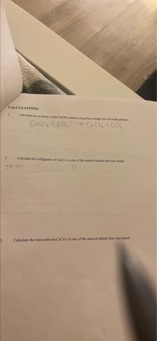3. hanerdo banidra 2. CALCULATIONS: 1. Calculate the | Chegg.com