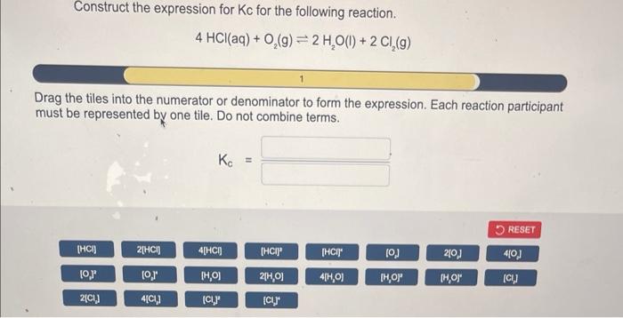 Solved Construct the expression for Kc for the following | Chegg.com